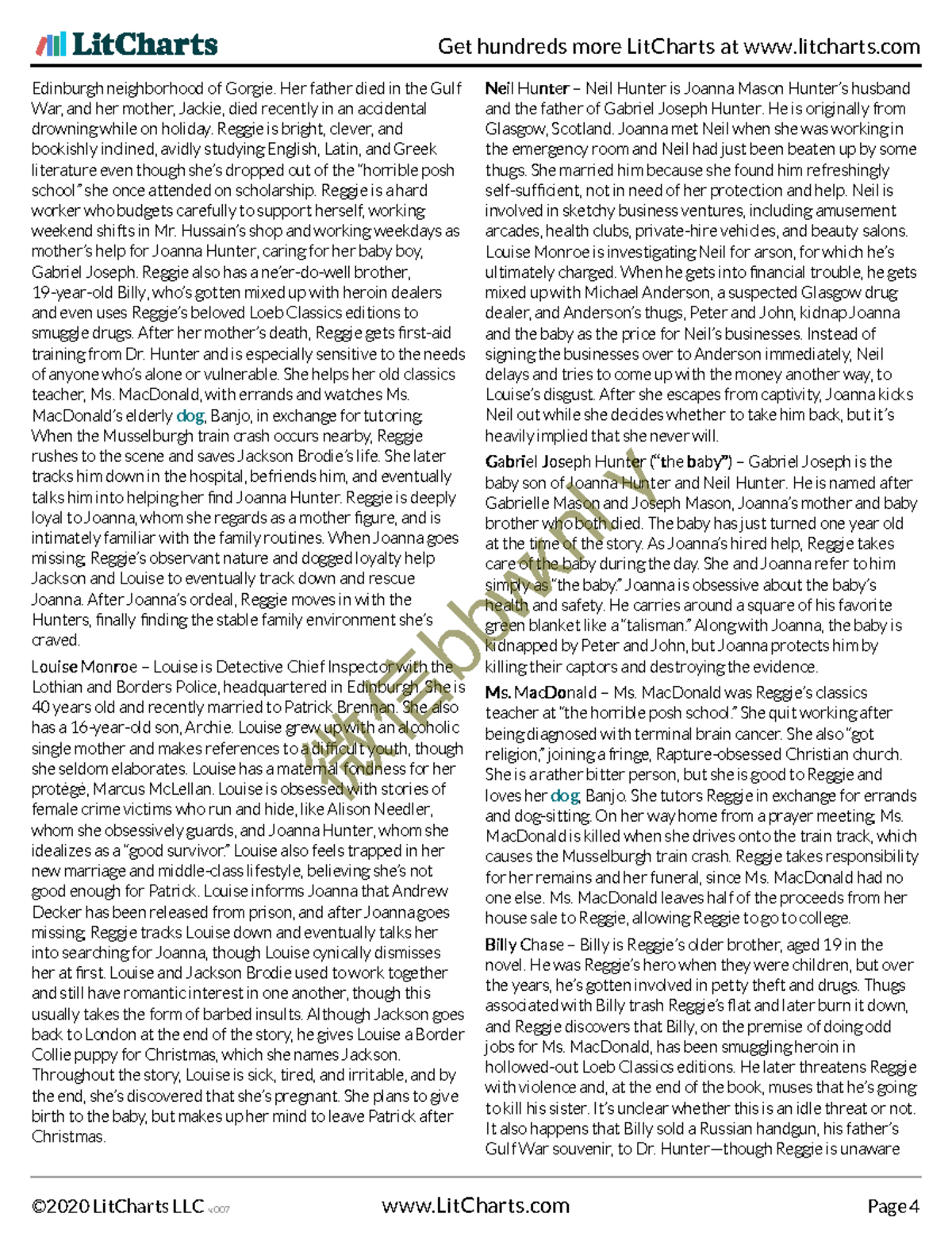 When Will There Be Good News? - Character Analysis & Lit Chart - Studocu