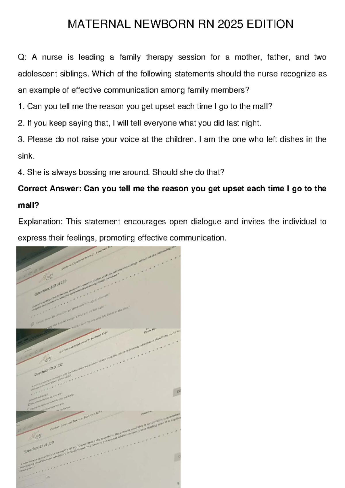 Maternal Newborn RN 2025 Edition: Effective Family Communication ...