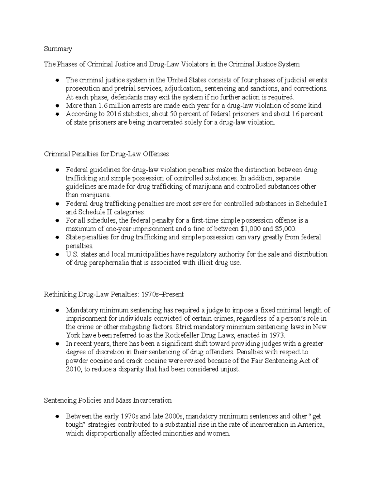 Understanding Drug-Law Sentencing in U.S. Criminal Justice System - Studocu