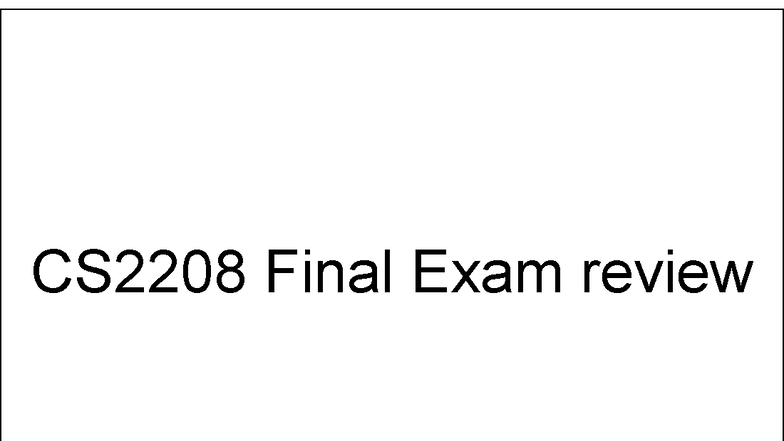 CS2208A Final Exam Study Guide and Review Notes - Studocu