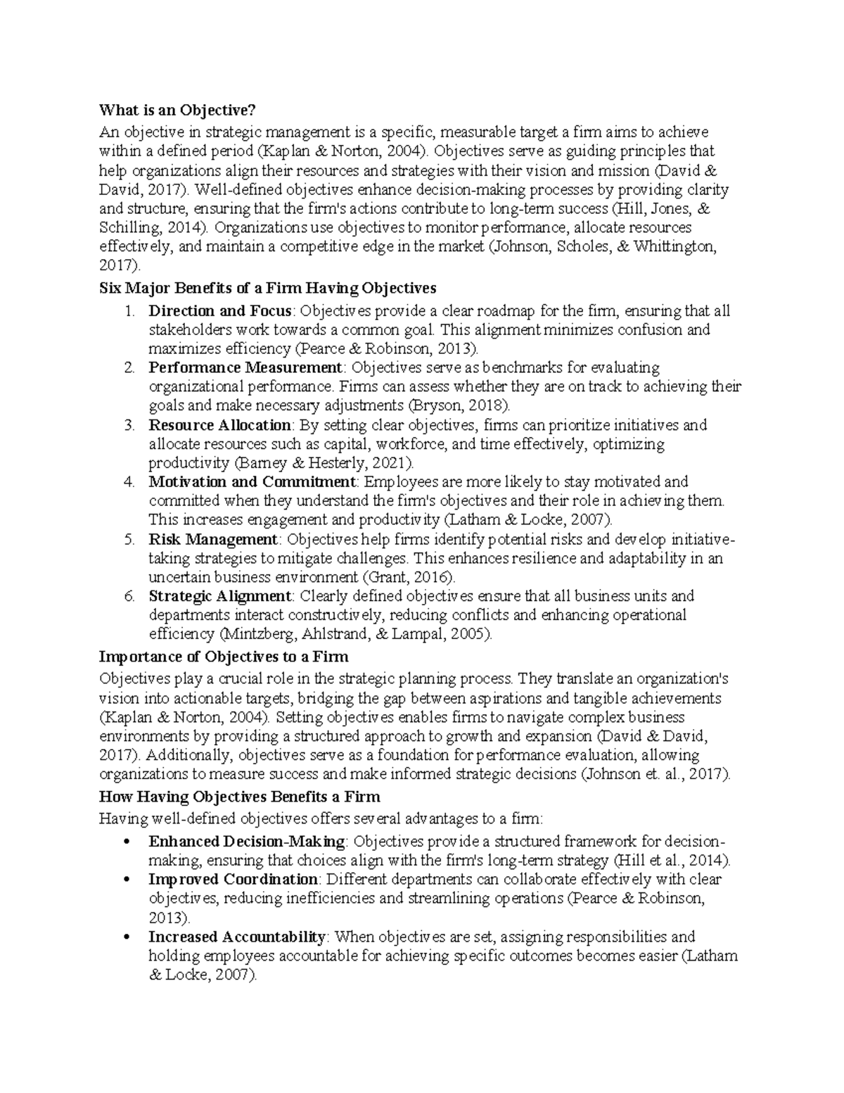 Written paper - Write up for presentation - What is an Objective? An ...