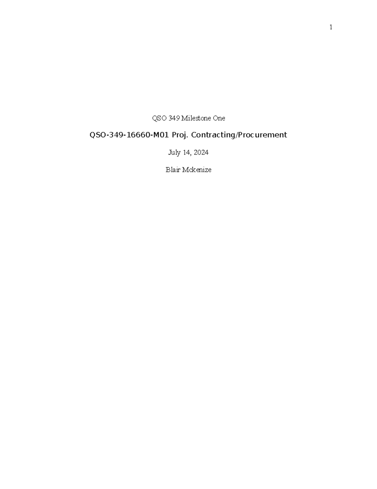 QSO 349 Milestone One - QSO 349 Milestone One QSO-349-16660-M01 Proj ...
