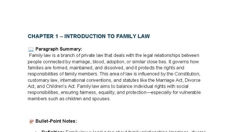 PVL2601 2025 Family Law Overview: Key Concepts and Legislation - Studocu