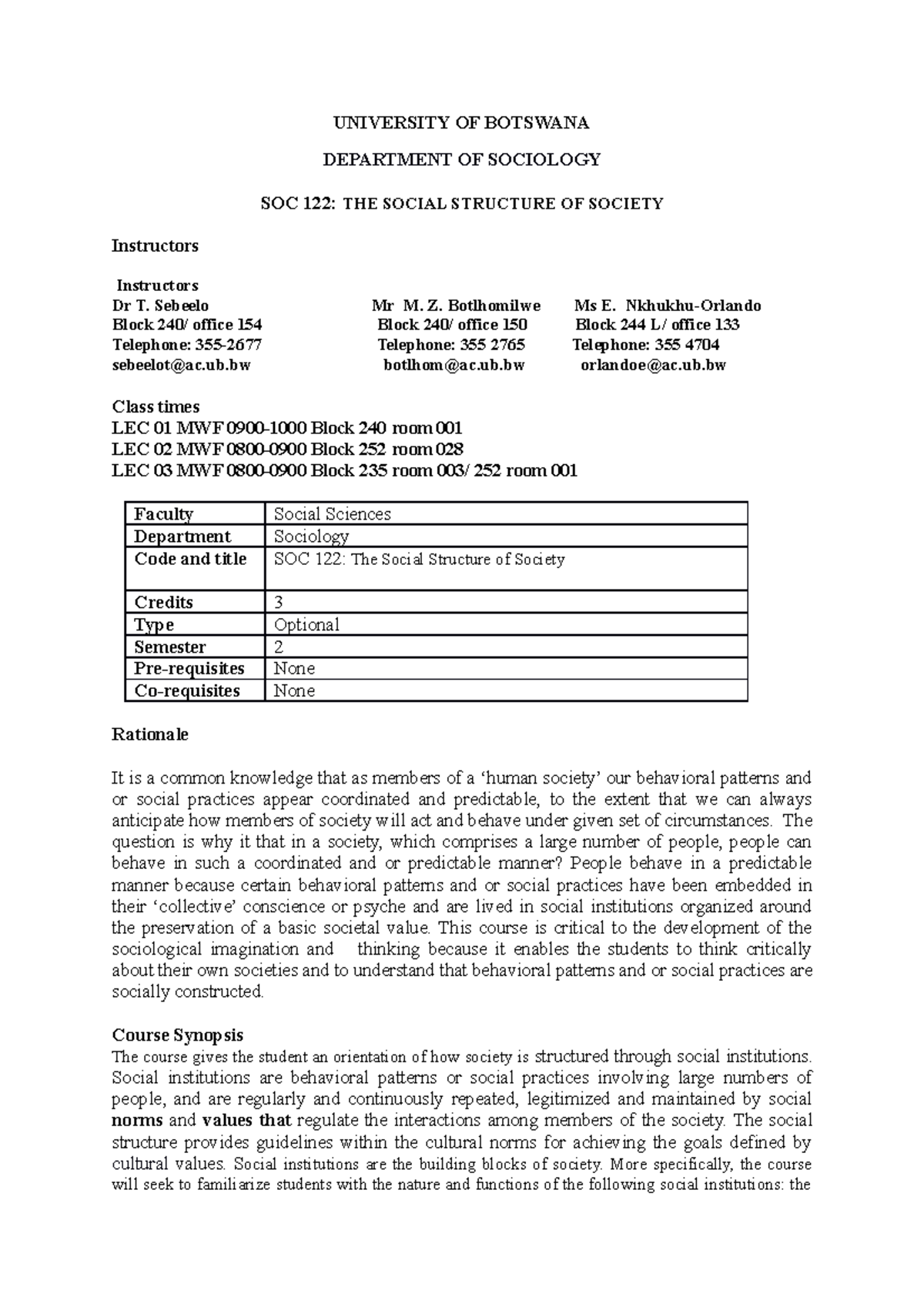 SOC 122 Course Outline: Understanding Social Structures (2021-2022 ...