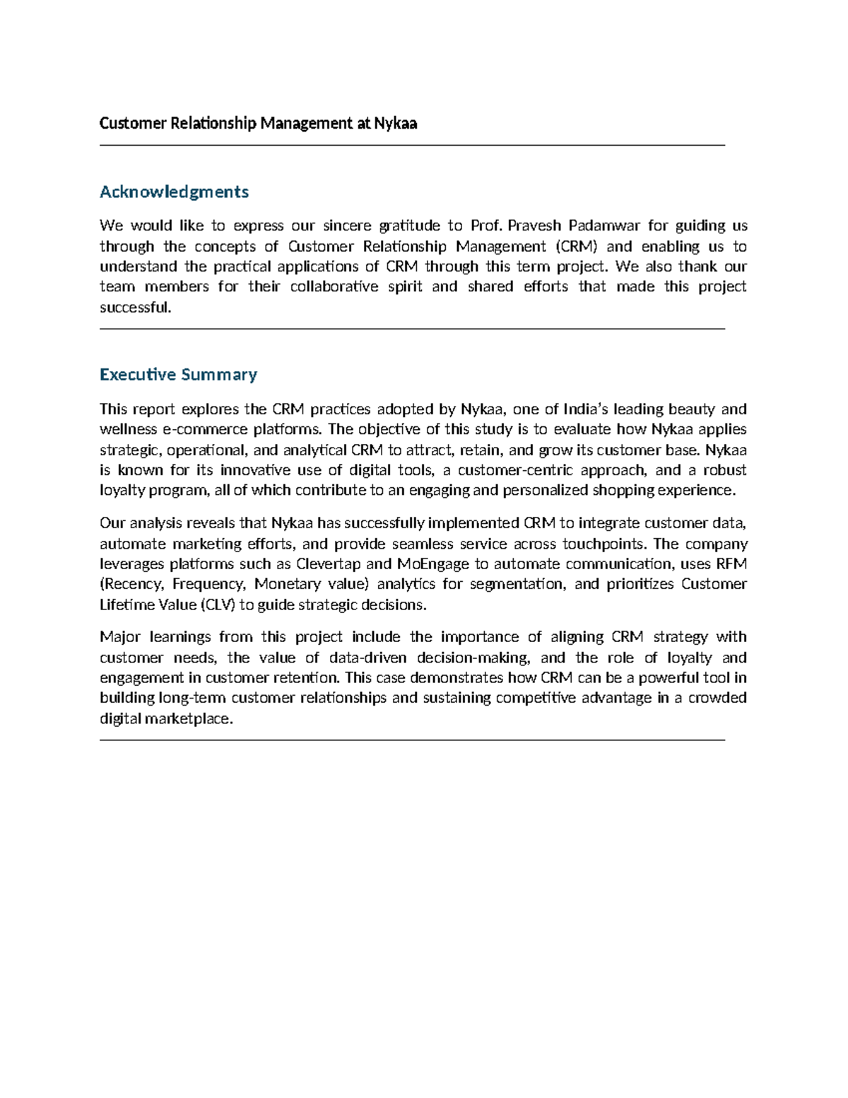 Nykaa CRM Case Study: Strategies & Tools for Customer Engagement - Studocu