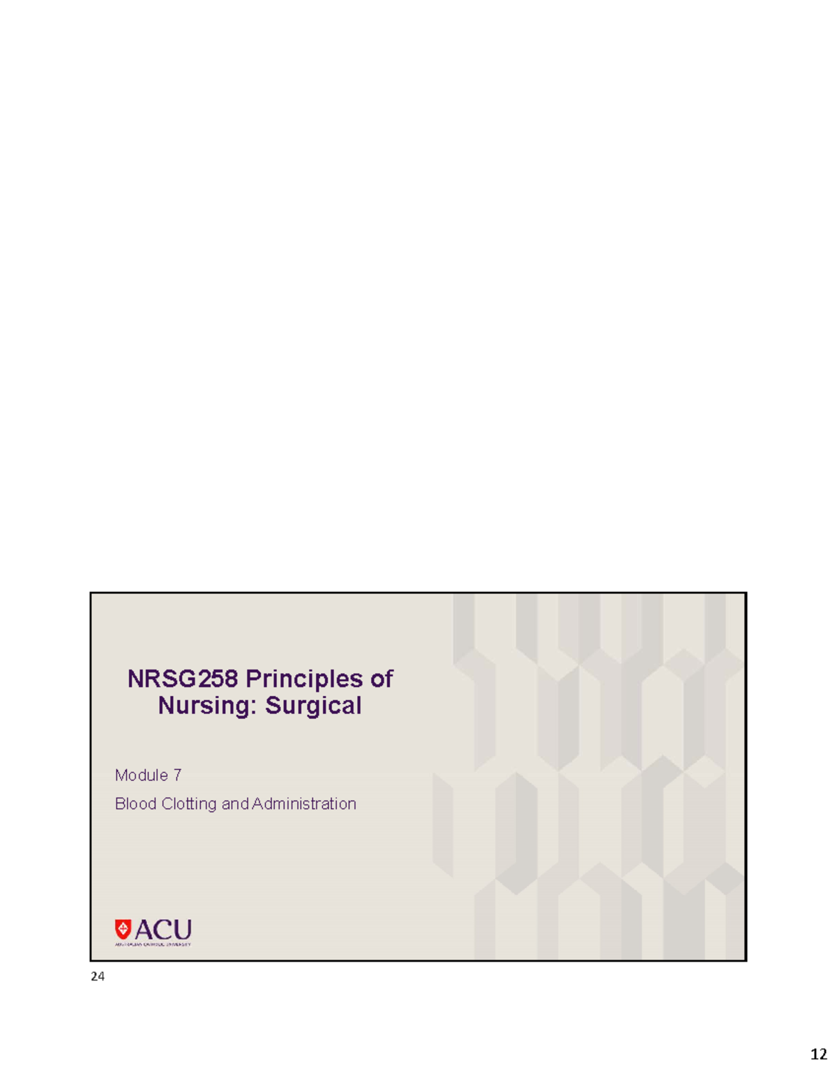 VTE Management and Anticoagulant Therapy: NRSG258 Surgical Nursing ...