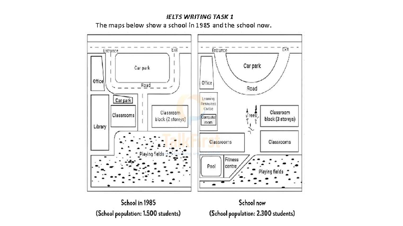 Homework-Task 1-Map-School - IELTS WRITING TASK 1 The maps below show a ...