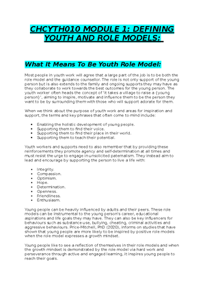 CHCYTH004: Module 1 - Understanding Critical Situations in Youth Work ...