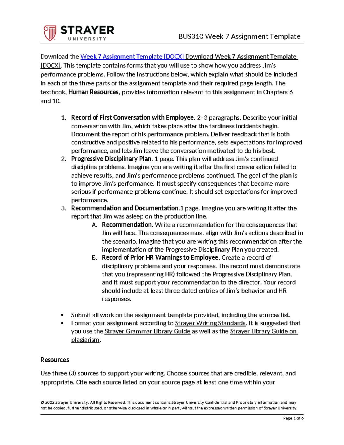 BUS 501 Week 7 Assignment: Handling Employee Performance Issues - Studocu