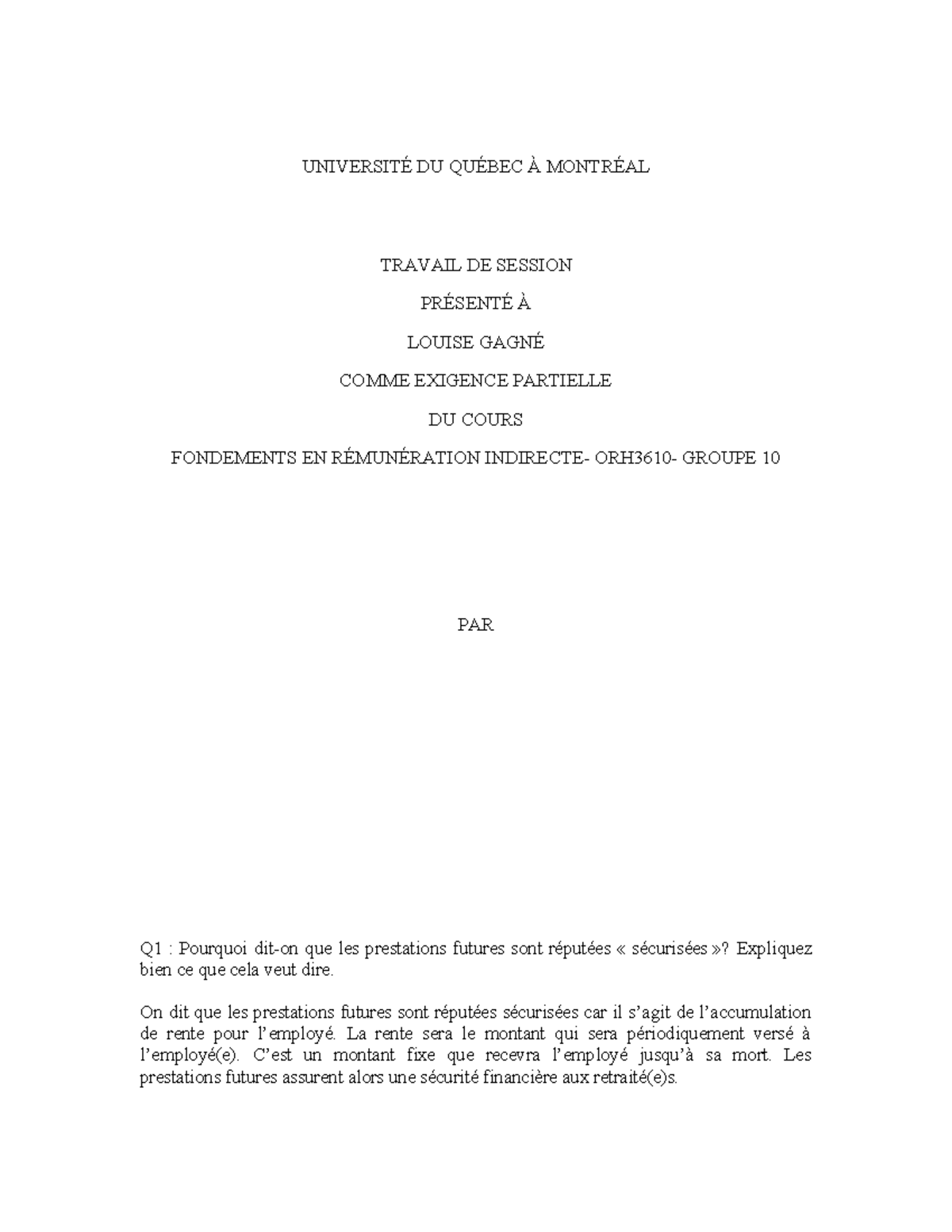 TP1 - question et réponse pour le TP1. - UNIVERSITÉ DU QUÉBEC À ...