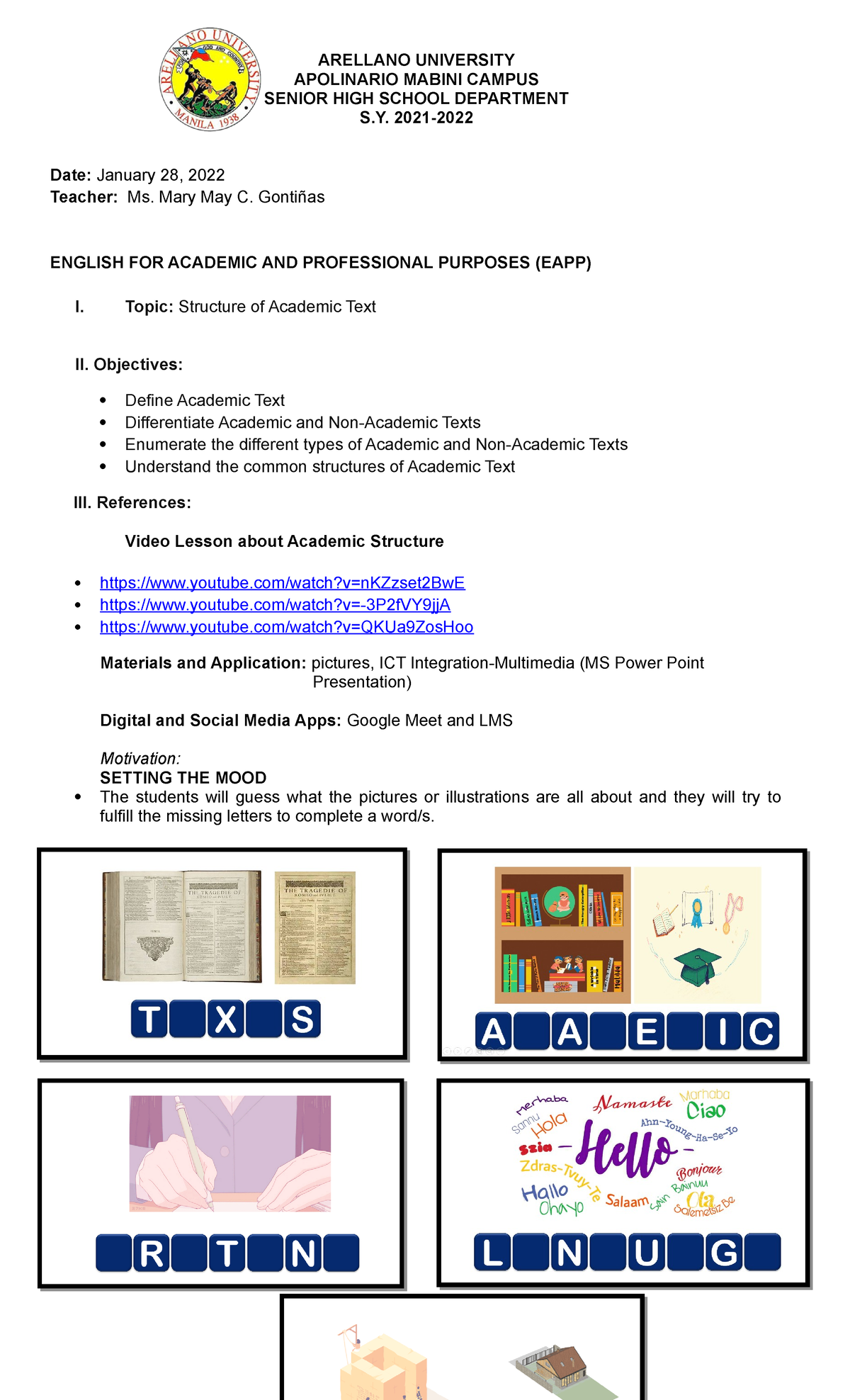 EAPP 3 - Understanding the Structure of Academic Texts - Studocu