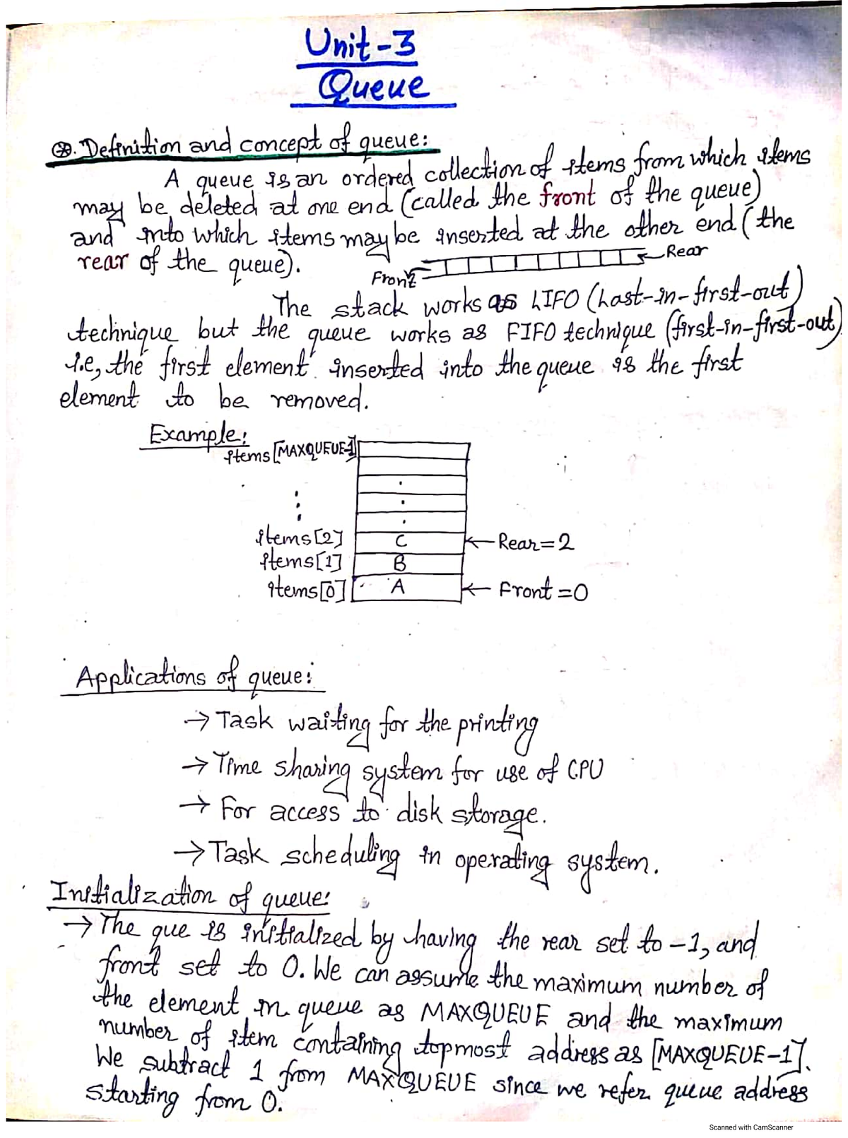 DSA-Unit-3: Understanding Queue Concepts and Implementations - Studocu
