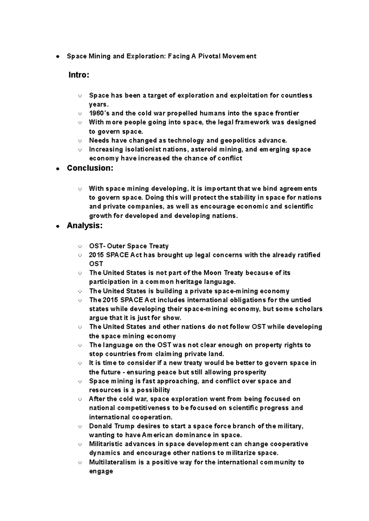 Module two notes space mining - Space Mining and Exploration: Facing A ...