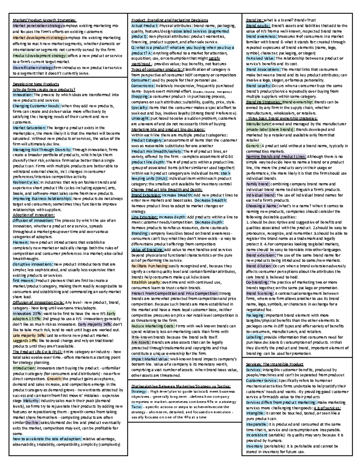 COMM 296 Final Exam Study Guide: Market Growth Strategies & Innovations ...