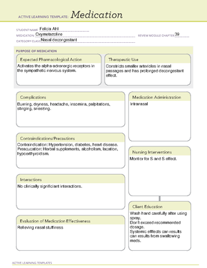 Medication - Lisinopril - ACTIVE LEARNING TEMPLATE: Medication STUDENT ...
