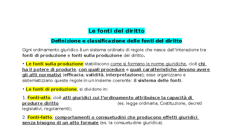 Le fonti del diritto: Definizione e classificazione - Diritto Pubblico ...