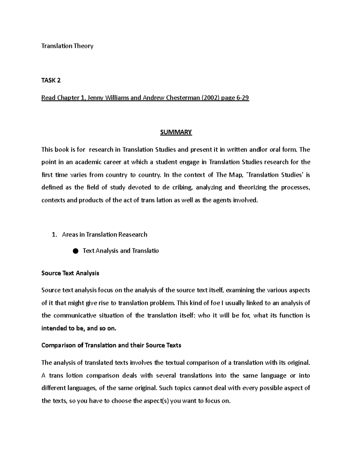 WEEK 3 Assignment - Overview of Translation Studies Research - Studocu