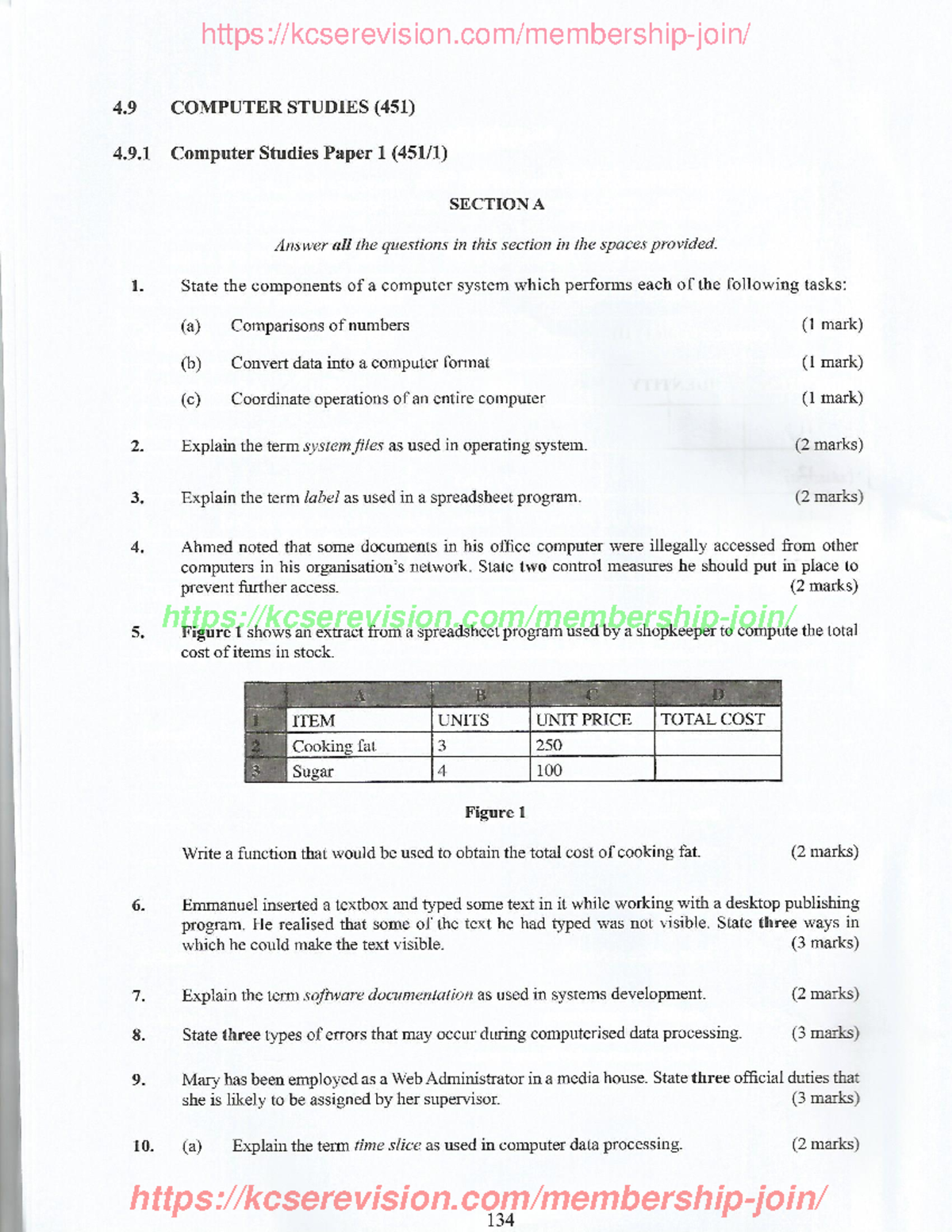 KCSE 2022 Computer Studies Practice Papers PP1 & PP2 Questions - Studocu