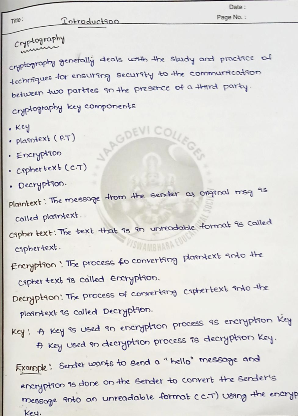 CNS 101: Introduction to Cryptography and Network Security Concepts - Studocu