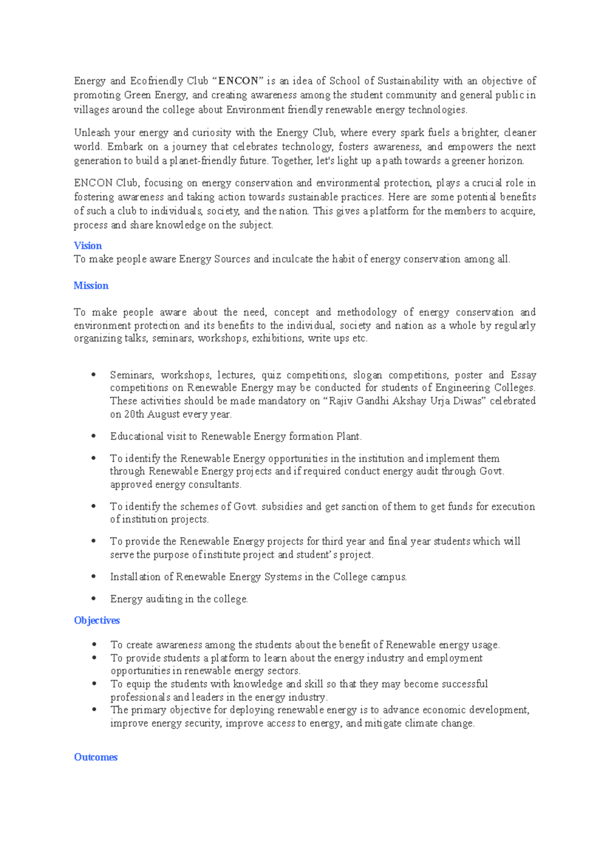 Energy Club Formation: Promoting Renewable Energy Awareness and Action ...