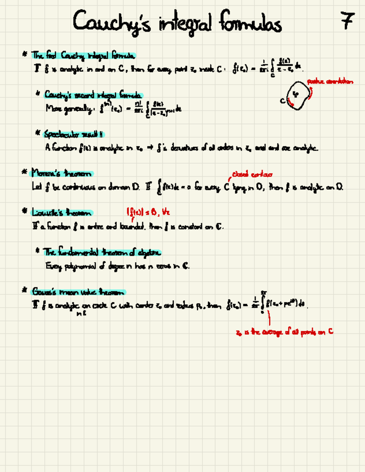 Complex Analysis Lecture 7: Integral Formulas and Theorems - Studeersnel