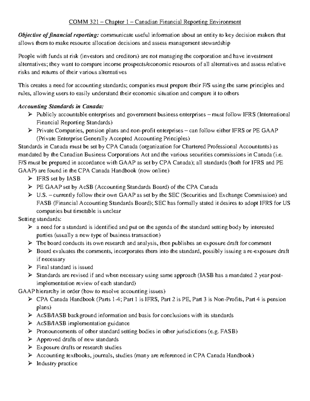 COMM 321 Course notes to Midterm copy - COMM 321 – Chapter 1 – Canadian ...