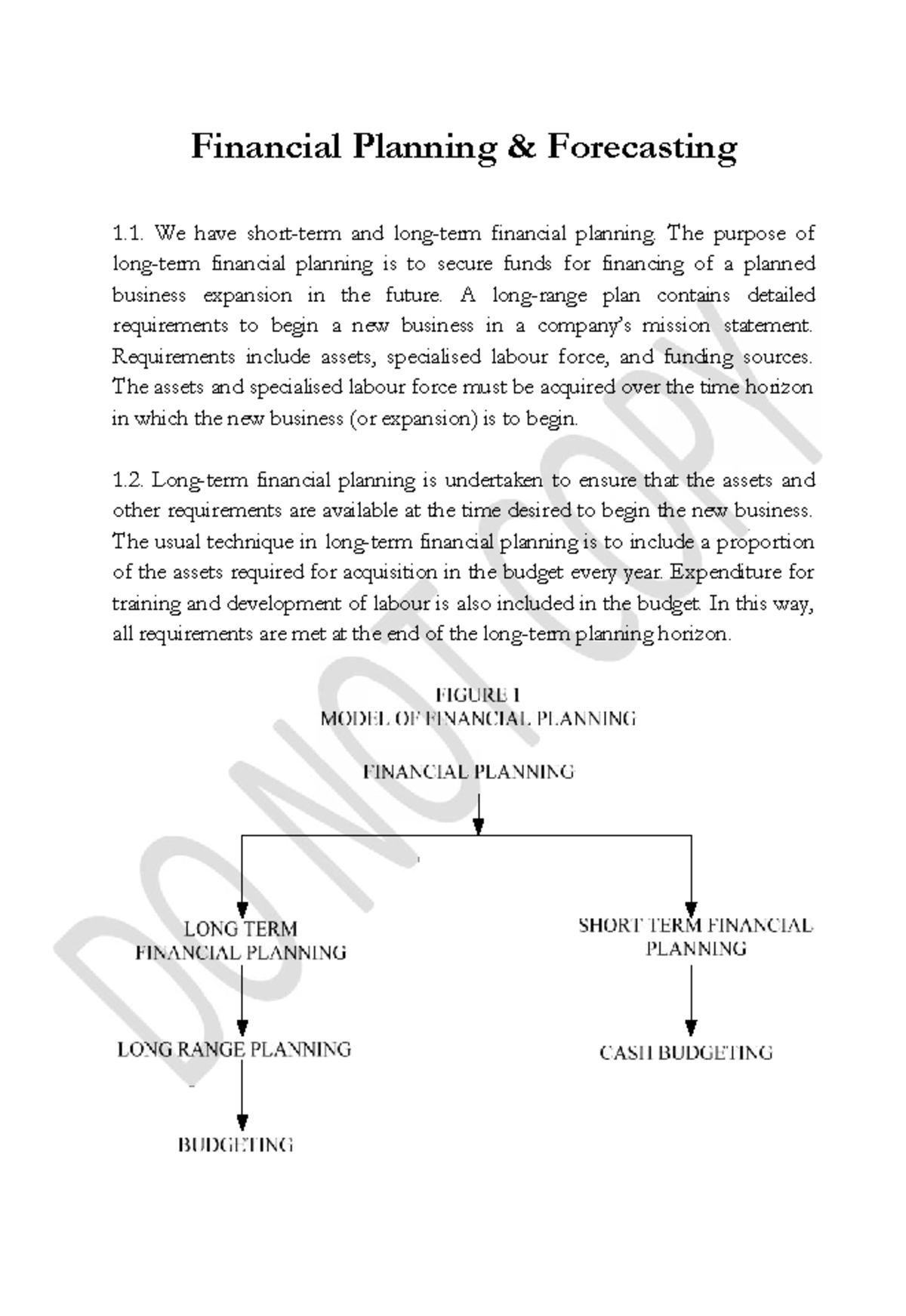 Financial Planning & Forecasting Overview - ACC 825 Notes - Studocu