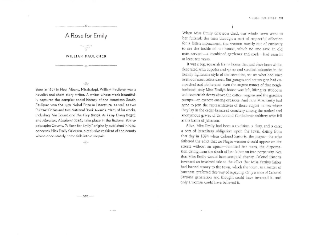 A ROSE FOR EMILY 351: Analyzing Faulkner's Southern Gothic Masterpiece ...