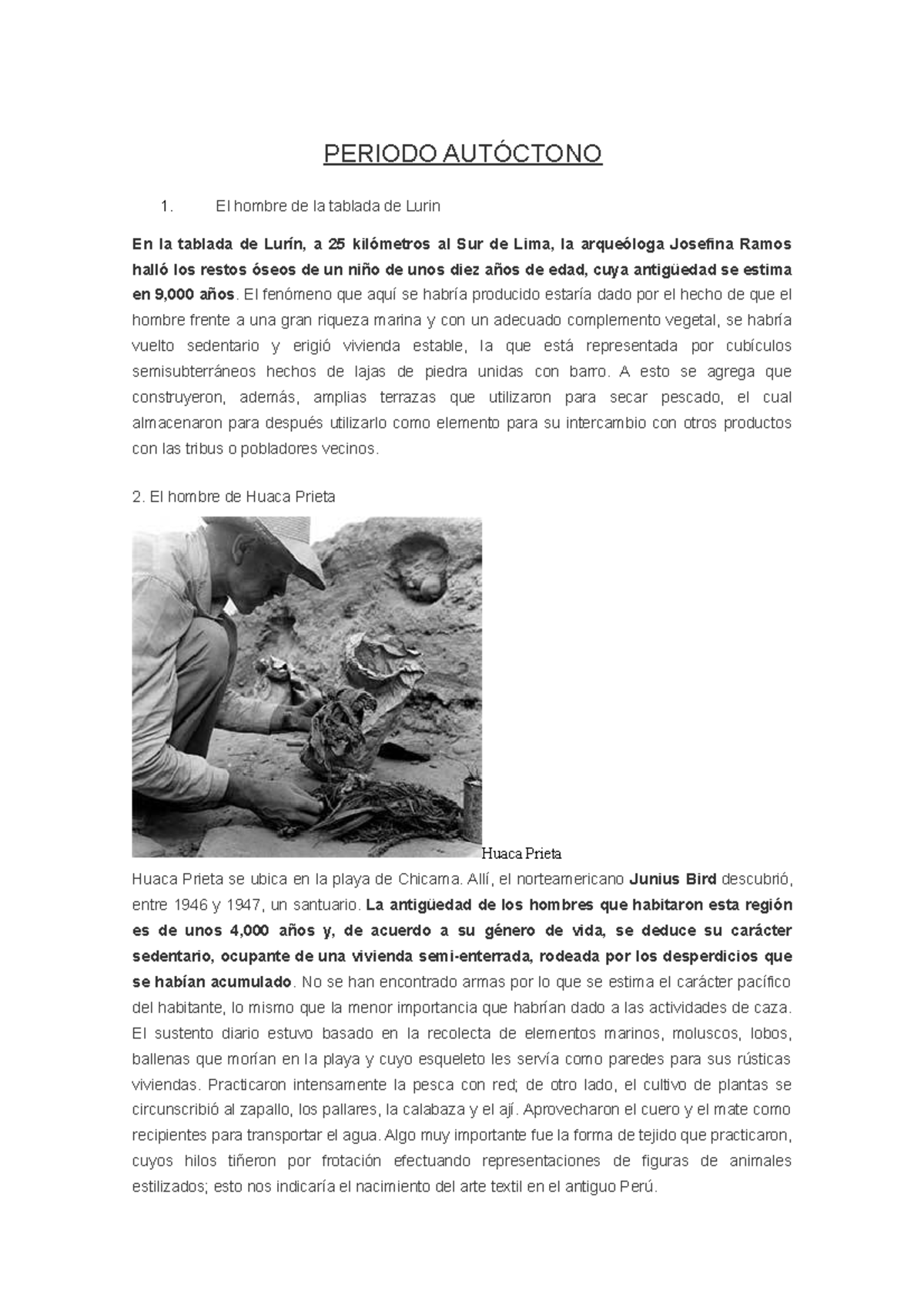 PERU Social - PERIODO AUTÓCTONO El hombre de la tablada de Lurin En la ...