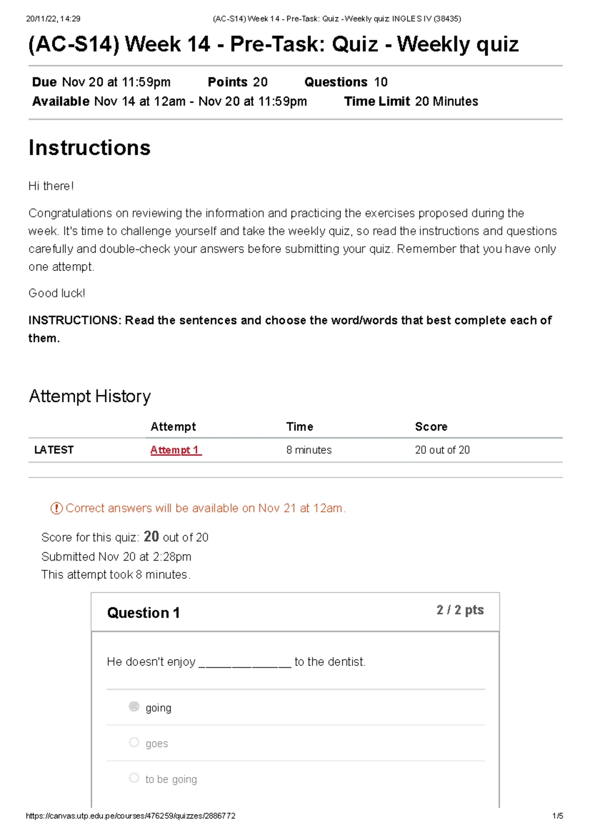 🔴 (AC-S12) Week 12 - Pre-Task Quiz on Listening Comprehension - Studocu