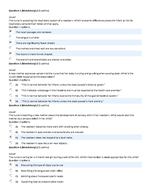 Peds Exam 1 Practice questions - Communication Chapter 4 – 2 questions 13. The nurse must assess ...