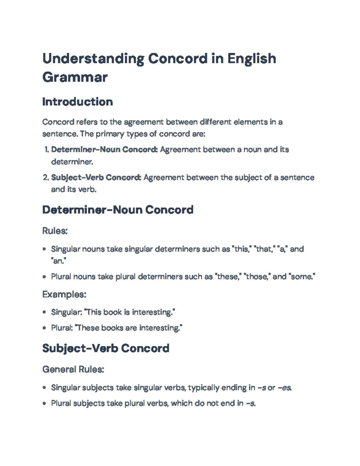 Understanding Concord Rules in English Grammar: Detailed Guide ...