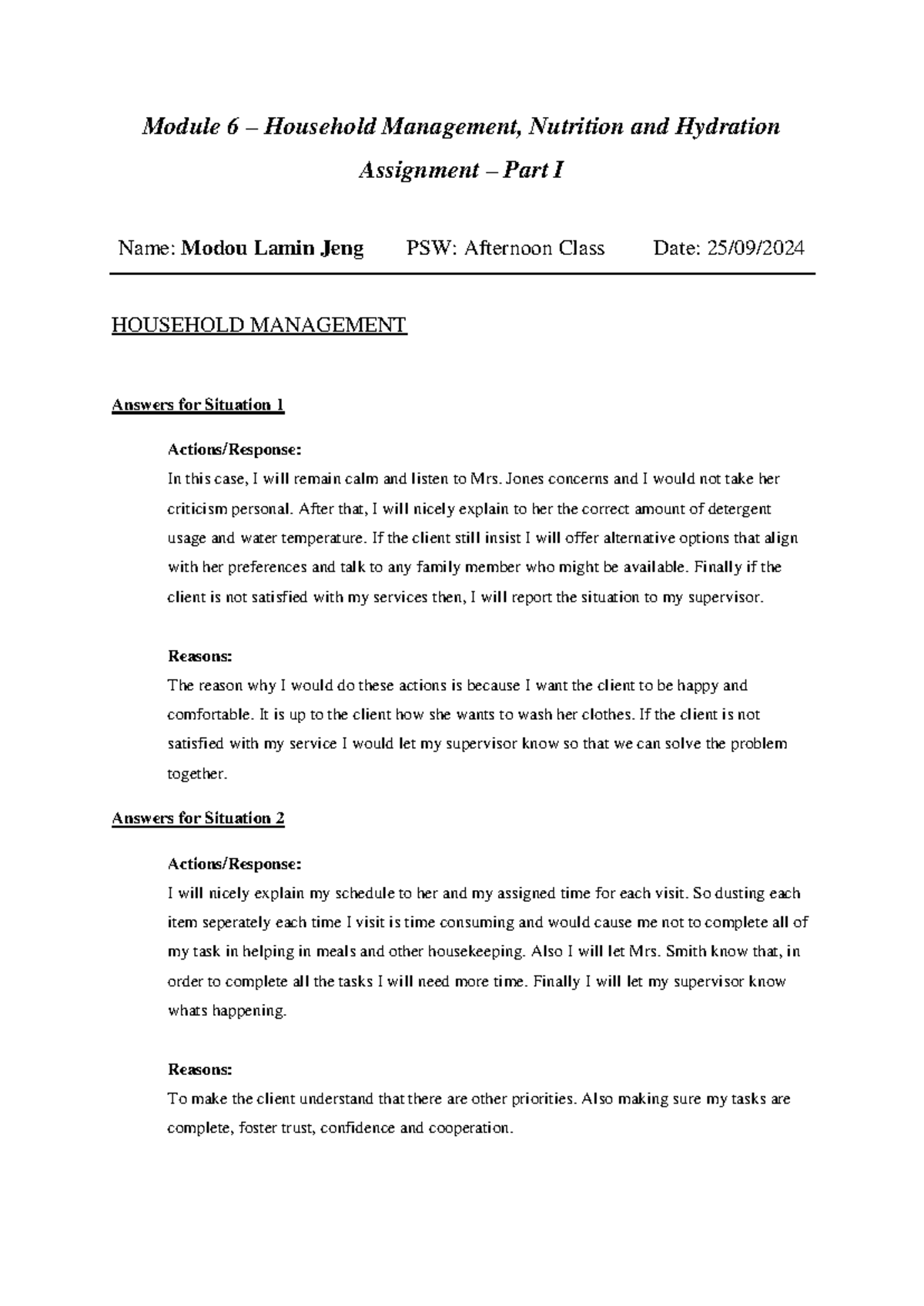 Module 6 PSW Assignment: Household Management & Nutrition Insights ...