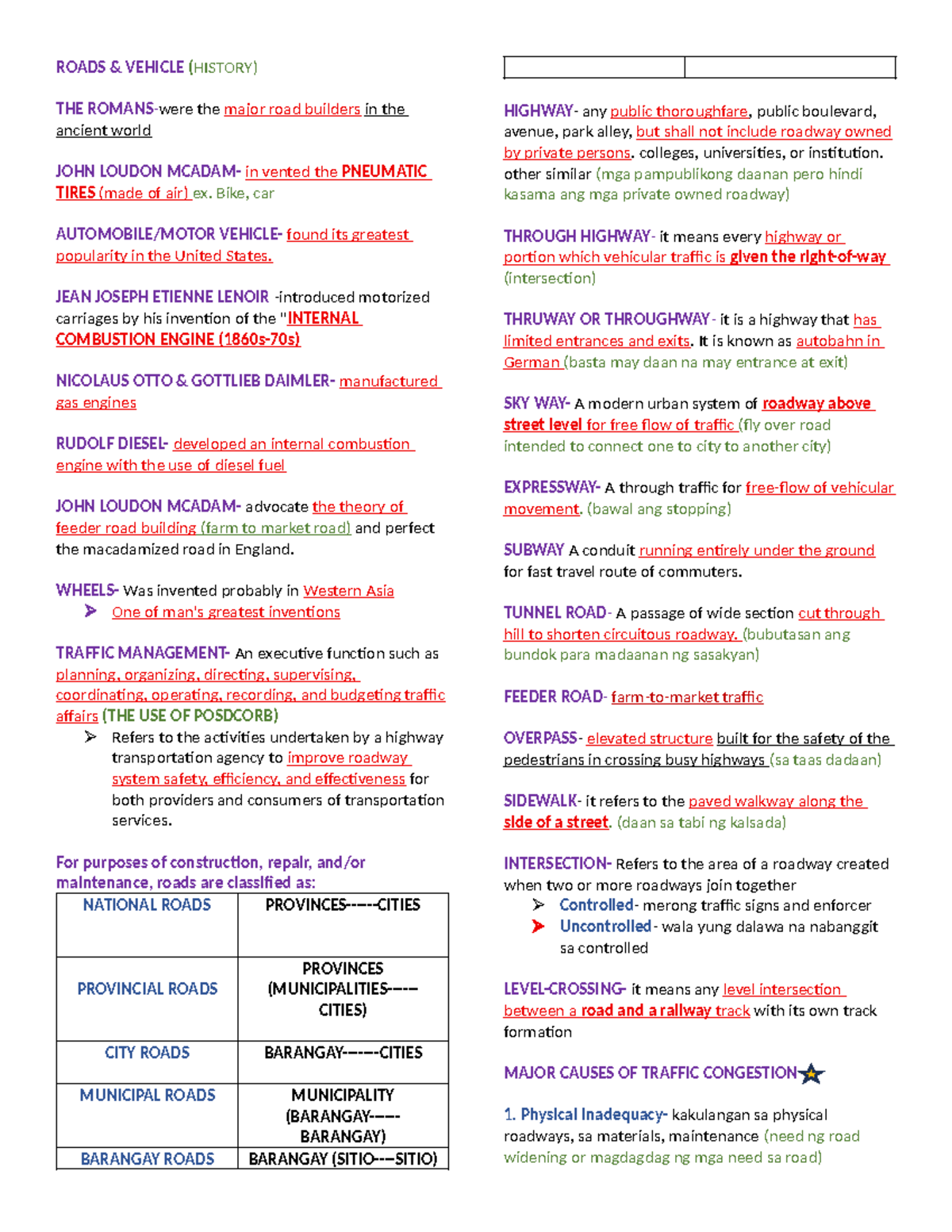 CDI4 - History and Development of Road Vehicles and Traffic Management ...