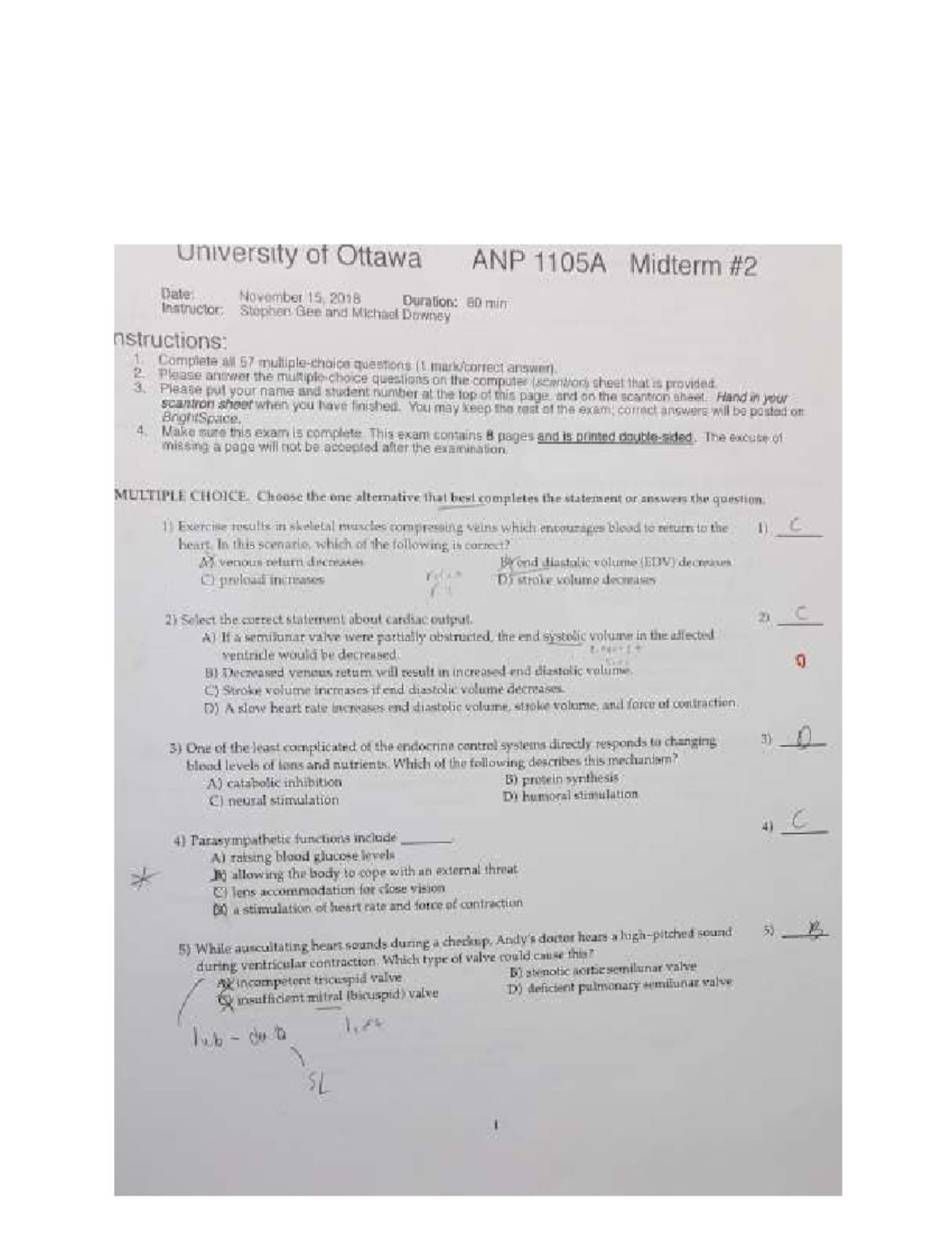 ANP 1105A Midterm Study Guide and Exam Notes - Studocu