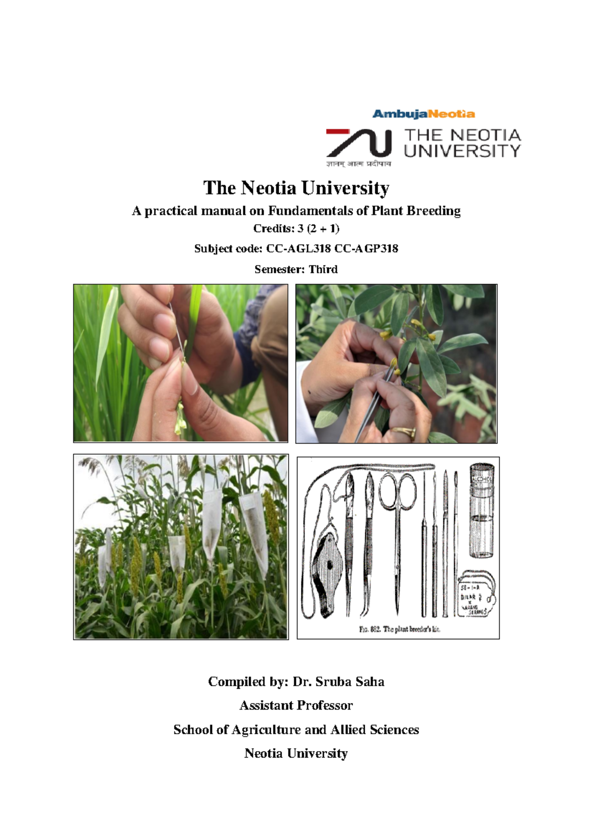 Fundamentals of Plant Breeding Lab Manual (Credits: 3, Sem: 3) - Studocu
