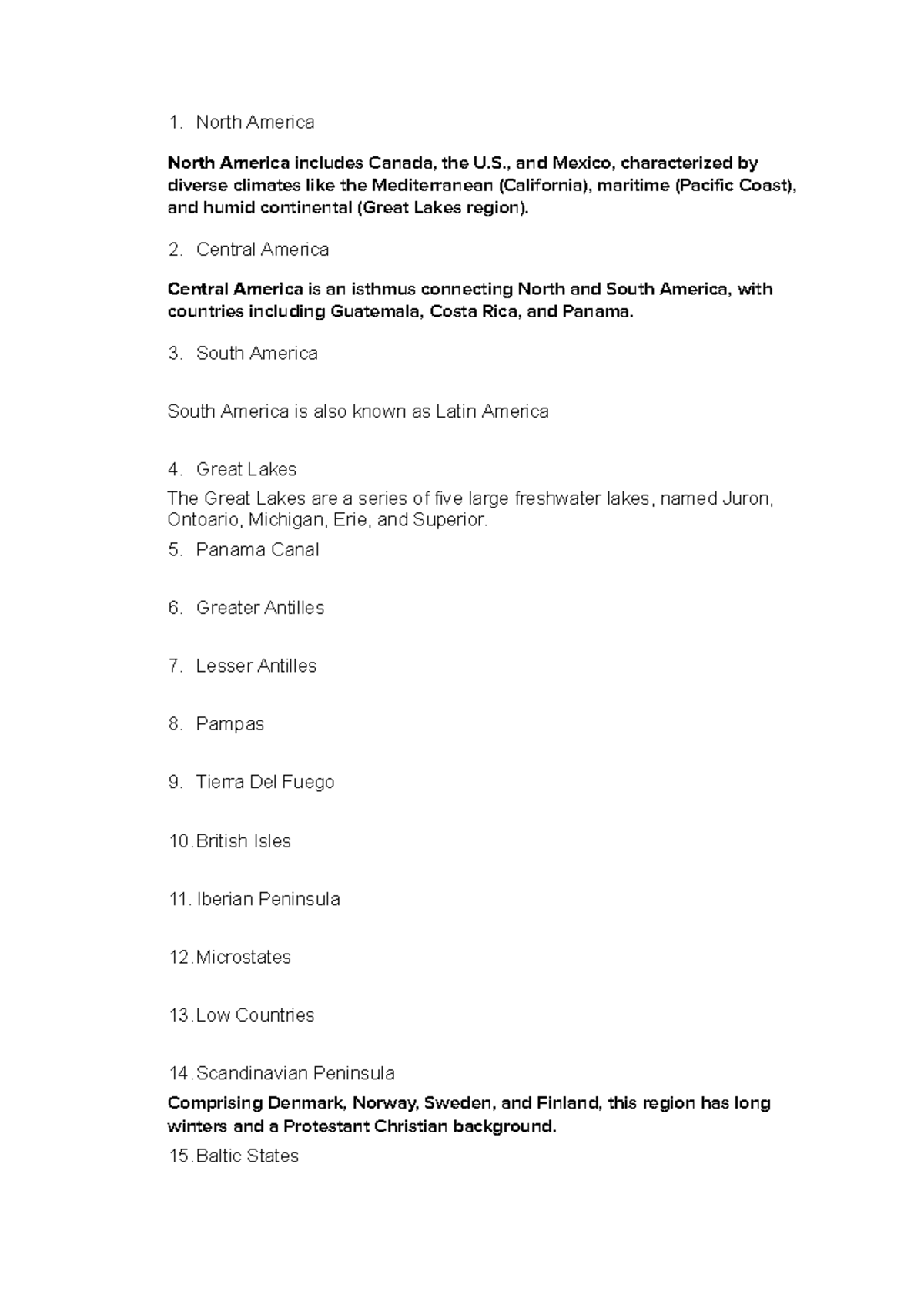 Geographical Regions and Features Overview: Key Terms and Concepts ...