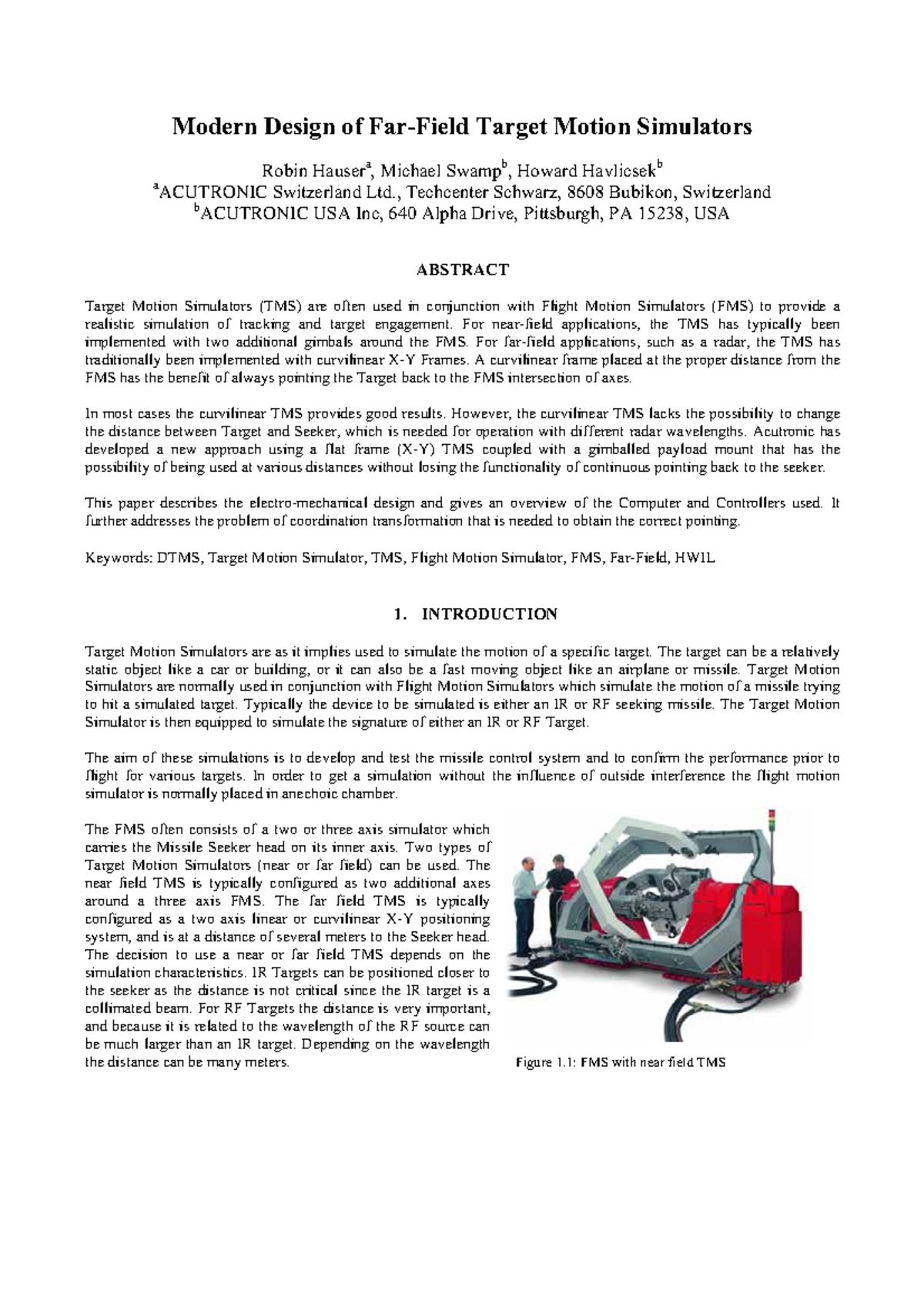 Modern Design of Far-Field Target Motion Simulators (DTMS) - Studocu