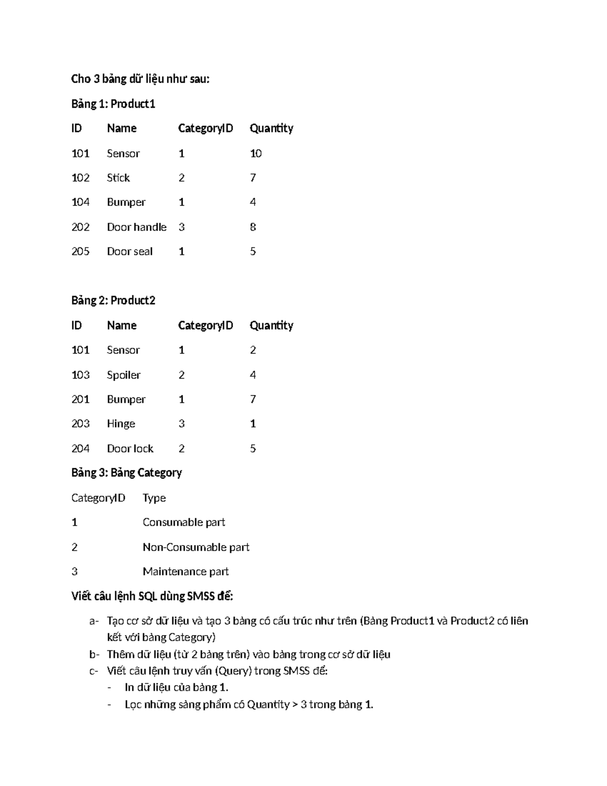 Hướng Dẫn Tạo Cơ Sở Dữ Liệu và Bảng SQL - DB 101 - Studocu