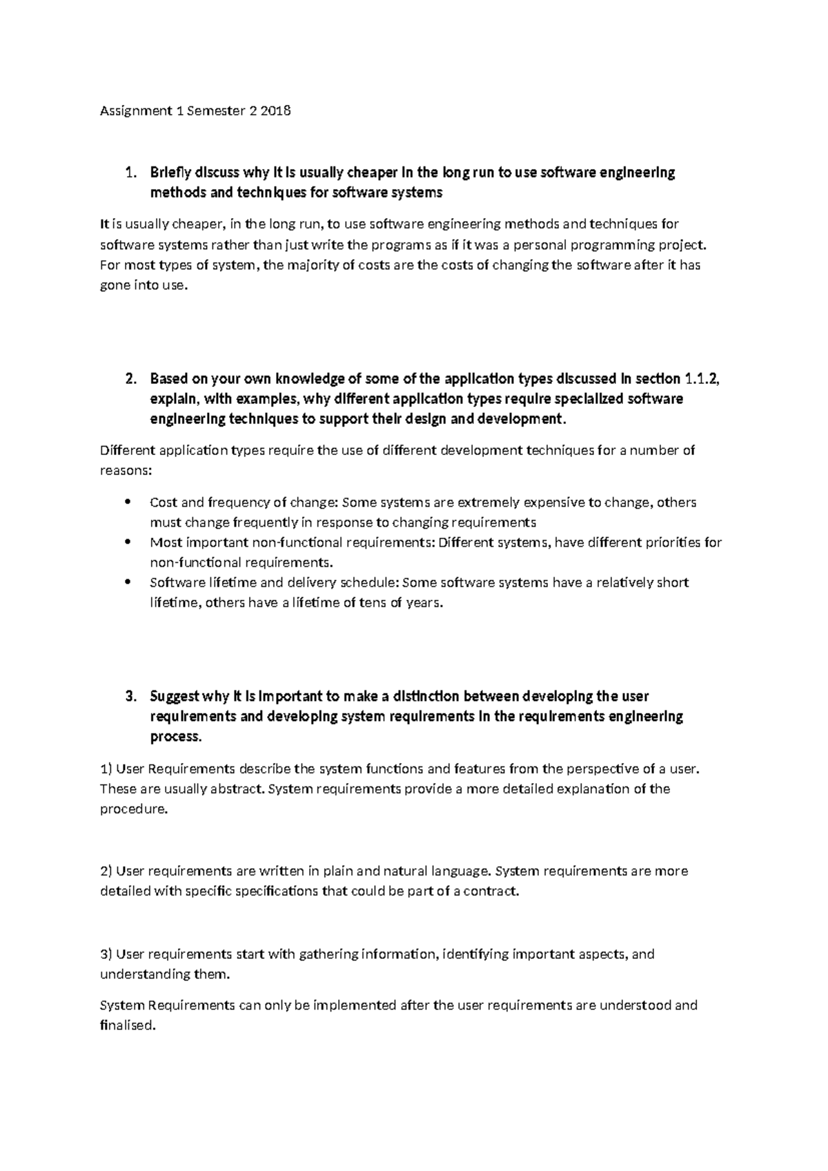Assignment 1: Software Engineering Methods & Techniques Analysis - Studocu