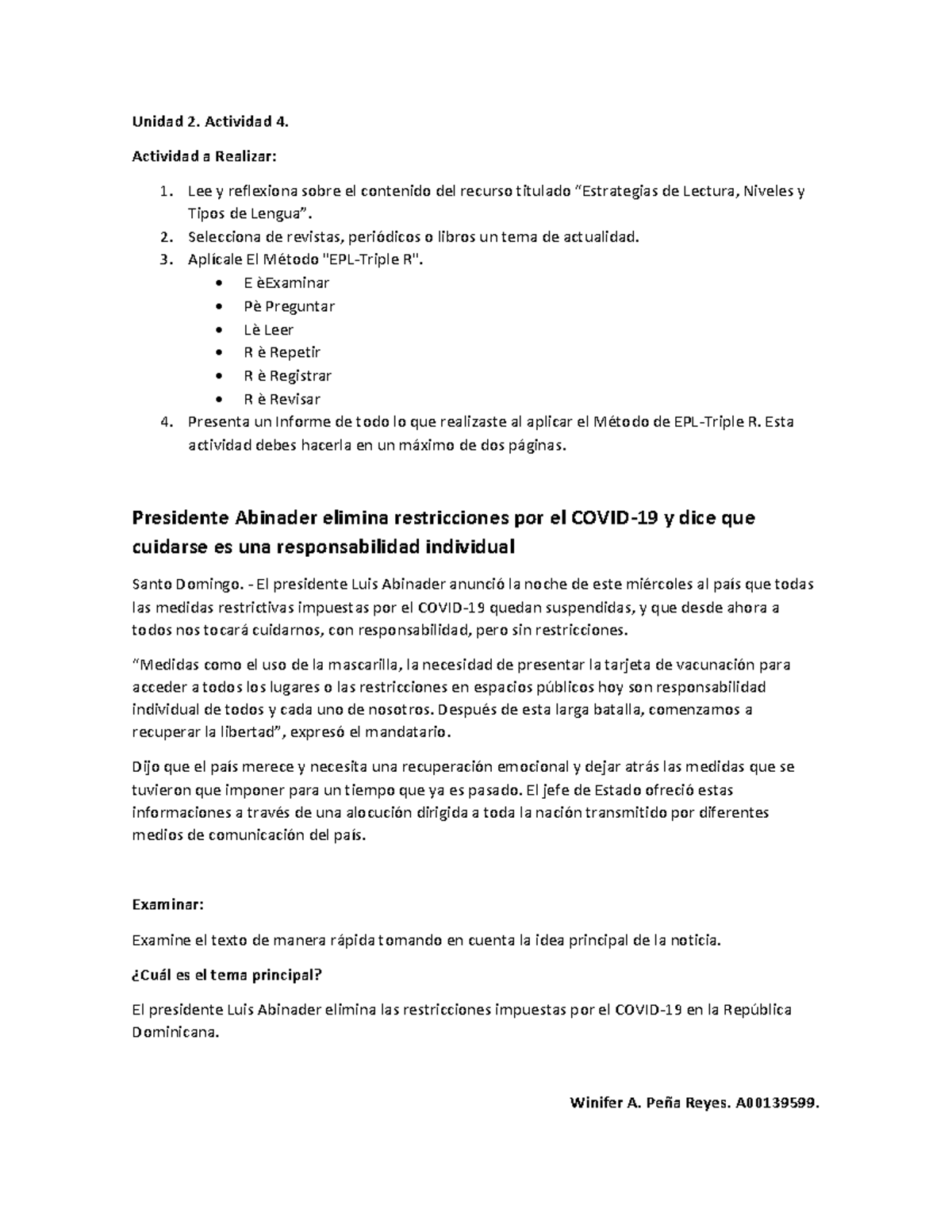 Unidad 2 - Actividad 4: Estrategias de Lectura y Análisis de Lengua ...