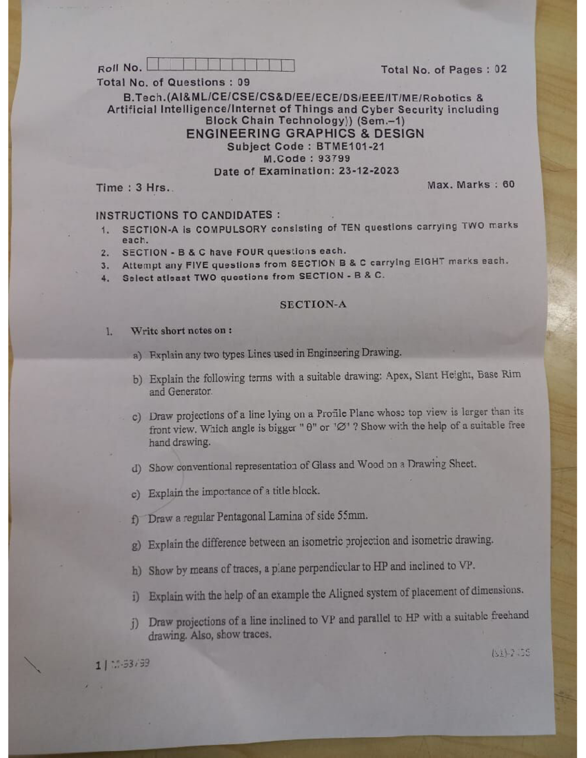 Dec 2023 EGD M.Code: 93799 Question Paper with Answers - Studocu