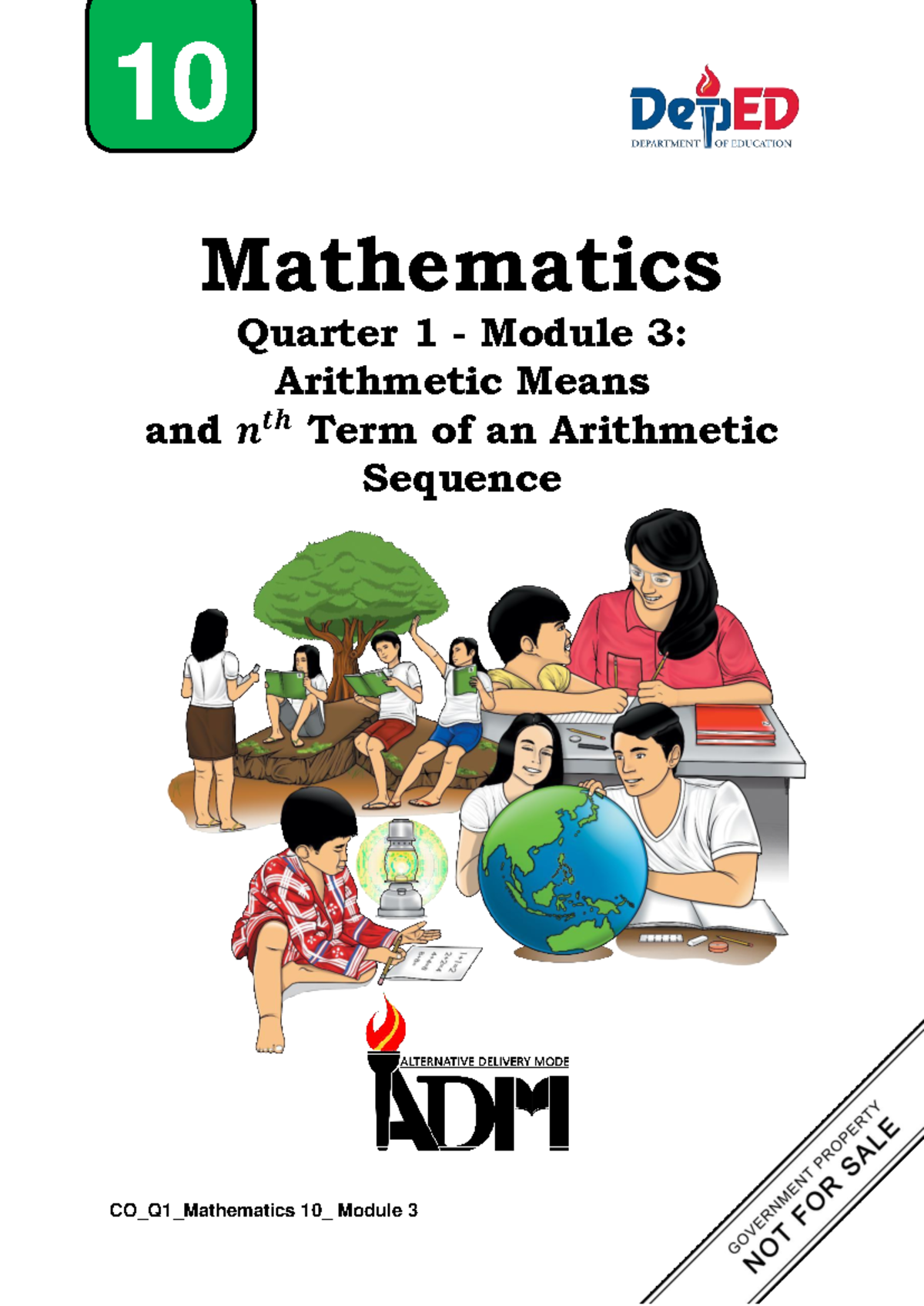 Math10 Q1 Mod3: Understanding Arithmetic Means and Sequences - Studocu