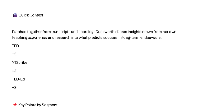 19. TED Talk Summary: Grit - The Power of Passion & Perseverance - Studocu