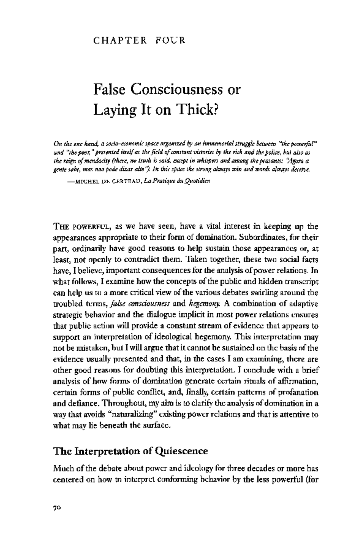 False-Consciousness - philo - CHAPTER FOUR False Consciousness or ...