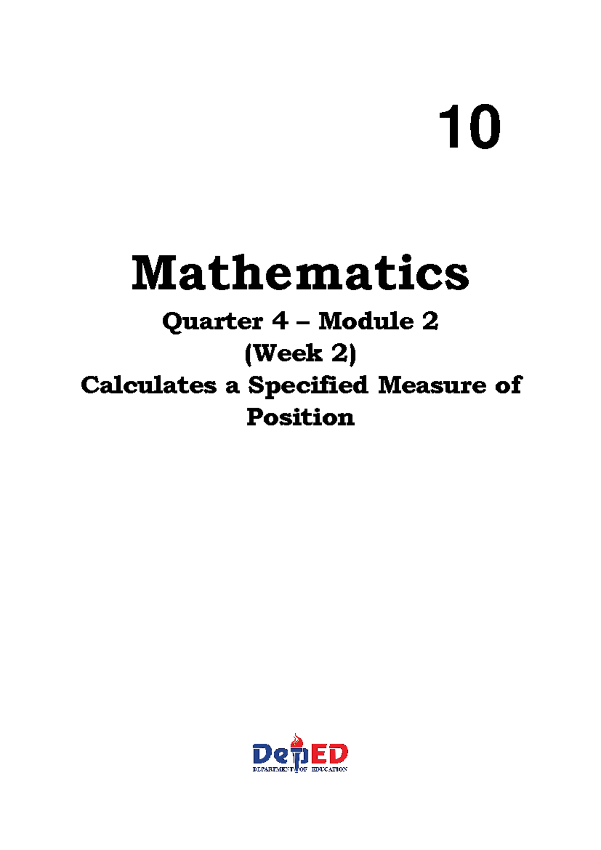 2 Q4 Mathematics - Mathematics Quarter 4 – Module 2 (Week 2) Calculates ...