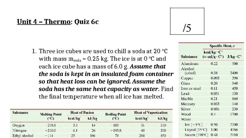 Thermo 101: Quiz 6c - Heat Transfer & Thermal Expansion - Studocu