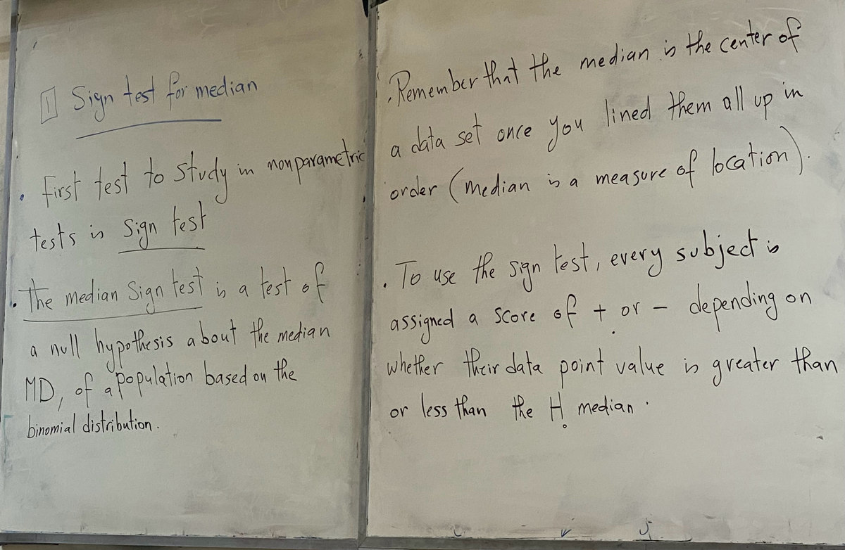 LEC 02 Non Parametric ((Sign Test)) - II Sign test for median Remember ...