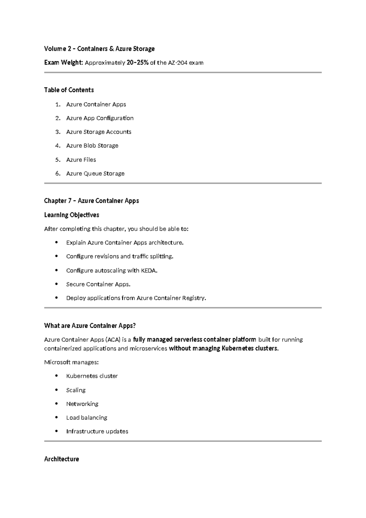 Volume 2 – Containers & Azure Storage Exam Guide - Studocu