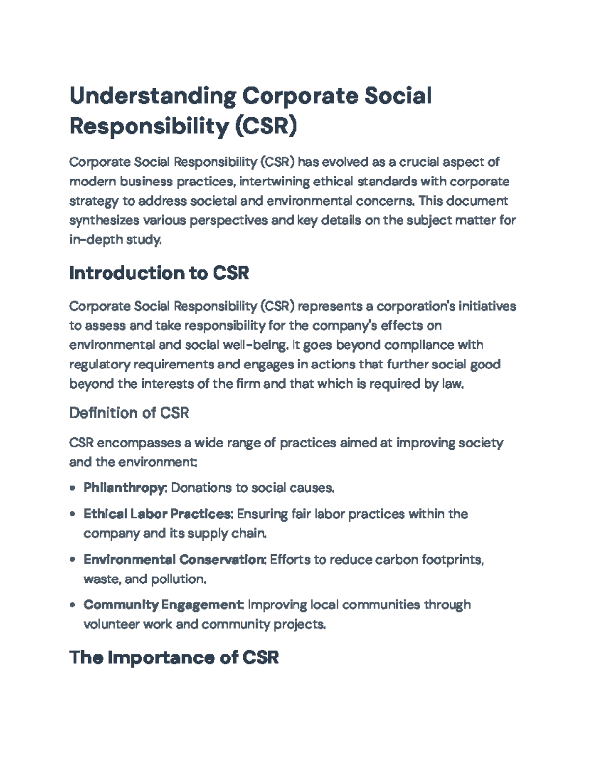 Understanding Corporate Social Responsibility (CSR) for Business Ethics ...